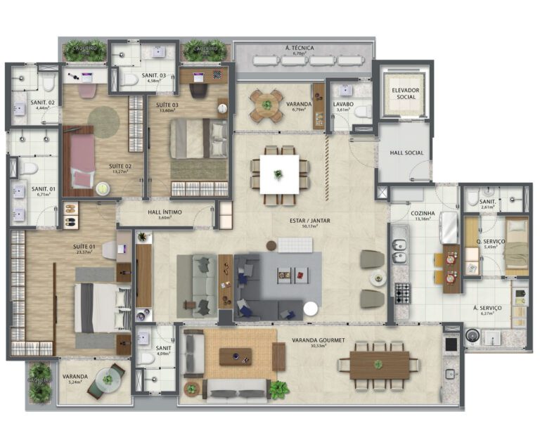 Morro Ipiranga Residence, 4 quartos na Barra com vista para o mar